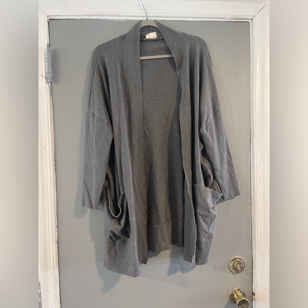 Pact Gray Relaxed Fit Airplane Cardigan Sweater - Gem